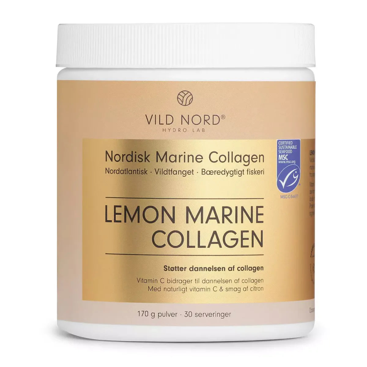 Vild Nord Lemon Collagen 170 g – Kollagen med sitronsmak – Easychoice
